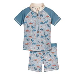 Playshoes UV-Schutz Bade-Set Dino allover in blau | Gr.: 110/116