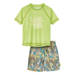 Playshoes UV-Schutz Bade-Set Wave Shorts in gr&uuml;n | Gr.: 122/128
