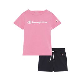 Champion Authentic Athletic Apparel Set: T-Shirt und Shorts M&auml;dchen Gr&ouml;&szlig;e 86 marine / altrosa