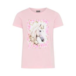 Kidsworld T-Shirt M&auml;dchen Gr&ouml;&szlig;e 116/122 gr&uuml;n / rosa / hellpink / wei&szlig;