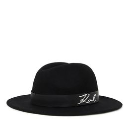 K by KARL LAGERFELD Karl Lagerfeld Caps & M&uuml;tzen - K/SIGNATURE FEDORA Hut - Gr. M/L - in Schwarz - f&uuml;r Damen