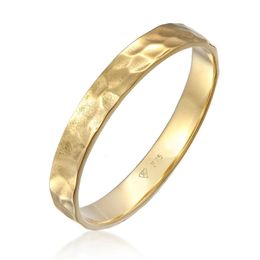 Kuzzoi Ringe - Ring Bandring Herrenring Geh&auml;mmert 375er Gelbgold - Gr. 64 MM - in Gold - f&uuml;r Damen
