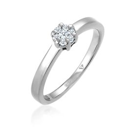 Elli Ringe - Ring Verlobung Diamant 0.12 ct. Luxuri&ouml;s 585 Wei&szlig;g - Gr. 56 MM - in Silber - f&uuml;r Damen