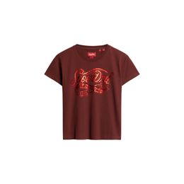 Superdry & Co T- Shirt Damen Gr&ouml;&szlig;e XXL orangerot / merlot