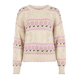 Apricot Pointelle Knit Floral Jumper ' ' Damen Gr&ouml;&szlig;e S hellbeige