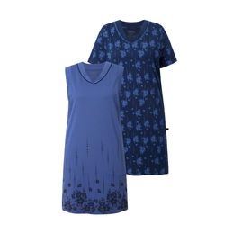 Ulla Popken Nachthemd Damen Gr&ouml;&szlig;e L/XL blau / hellblau