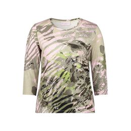 Betty Barclay Basic Shirt mit Print in Khaki/Cream | Gr.: 42