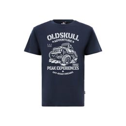 Oldskull T-Shirt 'Worldvibe Off-Road' Herren Gr&ouml;&szlig;e XXL dunkelblau / wei&szlig;