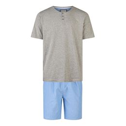 Phil & Co. Berlin Pyjama Set Herren Gr&ouml;&szlig;e L hellblau / graumeliert