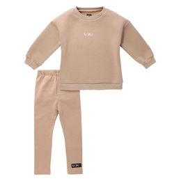 Baby Sweets Set 'MRKNG' Jungen Gr&ouml;&szlig;e 98 beige / wei&szlig;