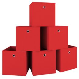 Faltbox Vcm "6er Set Faltbox Klappbox Aufbewahrungsbox Boxas", rot, B:27cm T:27cm, Aufbewahrungsboxen