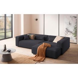 Ecksofa "PIARA XXL, Big-Sofa, Cord, Leinenoptik o. Strukturstoff, L-Form", anthrazit, B:288cm H:66cm T:198cm, 100% Polyester, LeGer Home by Lena Gercke, Sofas, Ecksofa, wahlweise Ottomane rechts/links, Kedernaht, extra tiefe Sitzfl&auml;che