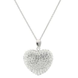 Herzkette Vivance "sparkling heart", silber 925, Halsketten, Damen, Silber 925 (Sterlingsilber), Herzkette