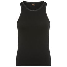 Ripptanktop BOSS Orange "Eplie Premium Damenmode", Damen, Gr. XS, schwarz 001, Tops, mit Mesh-Details