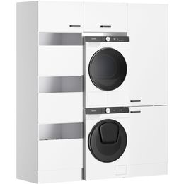 Mehrzweckschrank-Set Optifit "OPTImulti", wei&szlig; matt, B:183,2cm H:200cm T:57,1cm, Holzwerkstoff, Kastenm&ouml;bel-Sets, Breite 183,2 cm, cleveres W&auml;schesystem, Schrankinnenausstattung