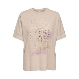 Only Damen Kurzarmshirt "ONLJANY S/S O-NECK PRINT TOP BOX JRS"pumice stone print:janey journey, Gr. S, Jersey, Obermaterial: 53% Viskose, 47% Nylon,