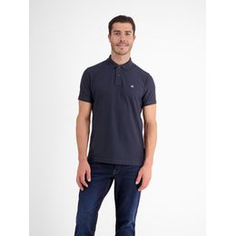Poloshirt Lerros, Herren, Gr. L, storm blau, Single Jersey, Obermaterial: 60% Baumwolle, 40% Polyester, unifarben, normal h&uuml;ftbedeckend, Rundhals, Shirts, mit Logo-Stickerei, kurzarm