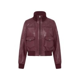 Lederjacke oxmo "Lederjacke OXDenny", Damen, Gr. 40, burgundy, Obermaterial: 100% Lederfaserstoff LEAFIBTEX., Jacken