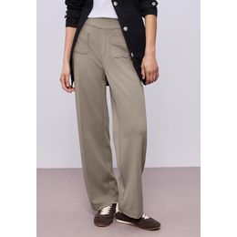 Street One Damen Stoffhoseschwarz beige, Gr. 34, unifarben, Stoff, 68% Viskose, 28% Polyester, 4% Elasthan, Hosen, High Waist