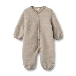 Jumpsuit Wheat "Wheat Wol Body Suit Levi", M&auml;dchen, Gr. 74, khaki, 100% Wolle, unifarben, normal, Overalls Jumpsuit
