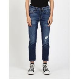 Boyfriend-Jeans Gang "Gang Jeans Boyfriend 94NICA CROPPED", Damen, Gr. 28, blau, Denim/Jeans, 90% Baumwolle, 2% Elasthan, 8% Polyester, Jeans