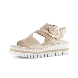 Plateausandaletten Gabor "Plateau Sandale", Damen, Gr. 43, beige, Schuhe