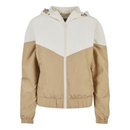 Anorak Urban Classics "Urban Classics Damen Ladies Arrow Windbreaker", Damen, Gr. L, sandwei&szlig;, unionbeige, 100% Polyester, mehrfarbig, normal, ohne Ausschnitt, Jacken