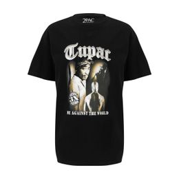 T-Shirt "Upscale by Mister Tee Herren Tupac MATW Sepia Oversize Tee", Damen, Gr. M, schwarz, 100% Baumwolle, UPSCALE BY MISTER TEE, unifarben, oversize, Rundhals, Shirts T-Shirt