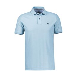 Poloshirt Lerros, Herren, Gr. 3XL, ice blau, Single Jersey, Obermaterial: 60% Baumwolle, 40% Polyester, unifarben, normal h&uuml;ftbedeckend, Rundhals, Shirts, mit Logo-Stickerei, kurzarm