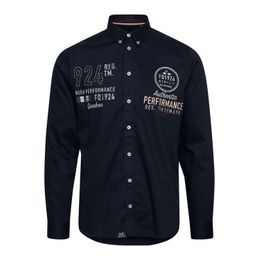Langarmhemd FQ1924 "Langarmhemd FQHallvard", Herren, Gr. M, N-Gr, blau (navy blazer), Obermaterial: 100% Baumwolle CO., Hemden