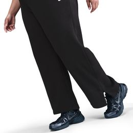 Sporthose Nike Sportswear "W NSW PHNX FLC HR PANT WIDE 2", Damen, Gr. 2X, N-Gr, schwarz, sail, Obermaterial: 80% Baumwolle, 20% Polyester, Hosen Sporthose
