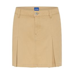 Minirock HUGO BLUE "Rundale", Damen, Gr. 36, open beige 280, Twill, Obermaterial: 100% Baumwolle, unifarben, mini, R&ouml;cke Minirock, mit Falten, Mid Waist