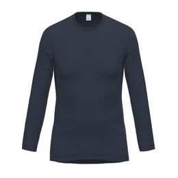 Unterhemd Ammann "langarm Shirt Function / Dunova", Herren, Gr. M, N-Gr, blau (dunkelblau), Obermaterial: 70% Polyester PES. 30% Baumwolle CO., Unterhemden Unterhemd