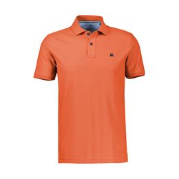 Poloshirt Lerros, Herren, Gr. 3XL, vivid rot, Single Jersey, Obermaterial: 60% Baumwolle, 40% Polyester, unifarben, normal h&uuml;ftbedeckend, Rundhals, Shirts, mit Logo-Stickerei, kurzarm