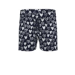 Bermudas TRIGEMA "TRIGEMA Shorts mit Allove-Druck "Herzen", Kinder, Gr. 104, Normalgr&ouml;&szlig;en, navy, 100% Baumwolle, Basic, Hosen Bermudas