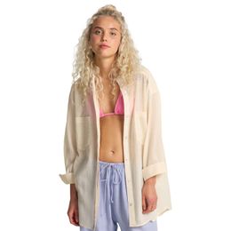 Langarmshirt Billabong "Find Me Here", Damen, Gr. S, beige (wei&szlig; cap), Obermaterial: 100% Walkfrottier;, Shirts Langarmshirt