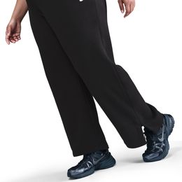 Sporthose Nike Sportswear "W NSW PHNX FLC HR PANT WIDE 2", Damen, Gr. 4X, N-Gr, schwarz, sail, Obermaterial: 80% Baumwolle, 20% Polyester, Hosen Sporthose