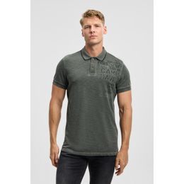 Poloshirt CAMP DAVID, Herren, Gr. 3XL, dusty gr&uuml;n, Piqu&eacute;, Material: 100% Baumwolle, bedruckt, regular fit normal, hoch geschlossener Ausschnitt, eingesetzt B&uuml;ndchen, Shirts, aus Baumwolle