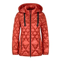 Kurzjacke GOLDNER "Kurzgr&ouml;&szlig;e Steppjacke mit Rautenmuster", Damen, Gr. 25, orange (terrakotta), Obermaterial: 60% Polyester PES. 40% Polyamid PA., gerade, Jacken Kurzjacke, Besonderer Diamant-Stepp