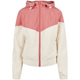 Anorak Urban Classics "Urban Classics Damen Ladies Arrow Windbreaker", Damen, Gr. S, palepink, sandwei&szlig;, 100% Polyester, mehrfarbig, normal, ohne Ausschnitt, Jacken