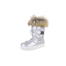 Ital-Design Snowboots Damen Gr&ouml;&szlig;e 36 sand / schwarz / silber Winterschuhe
