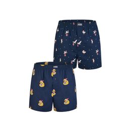 Happy Shorts Boxer ' X-mas Shorts, Geschenk, Weihnachten, Motiv ' Herren Gr&ouml;&szlig;e M dunkelblau