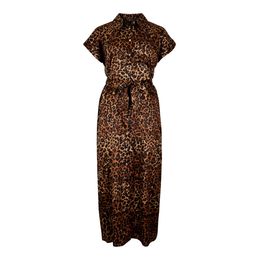 Apricot Leopard Print Satin Midi Dress ' ' Damen Gr&ouml;&szlig;e 34 braun / schwarz Winterkleid