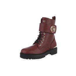 Ital-Design Schn&uuml;rstiefelette Damen Gr&ouml;&szlig;e 40 weinrot Winterschuhe