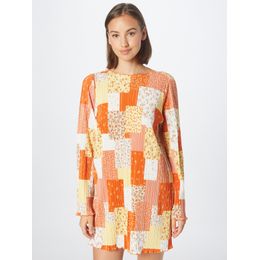 MONKI Kleid Damen Gr&ouml;&szlig;e 38 pastellgelb / gr&uuml;n / orange / hummer / wei&szlig; Winterkleid
