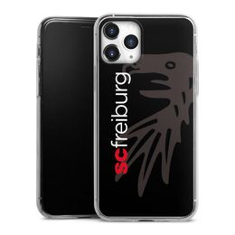DeinDesign iPhone 11 Pro Handy Slim Case Silikon Handyh&uuml;lle transparent H&uuml;lle extra d&uuml;nn Logo Sc Freiburg Official Licensed Product Silikon Slim Case