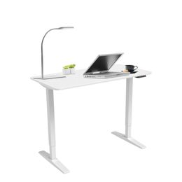 CARRYHOME Schreibtisch, Wei&szlig;, Metall, Holzwerkstoff, rechteckig, eckig, 60x75-120x120 cm, h&ouml;henverstellbar, Arbeitszimmer, Schreibtische, B&uuml;rotische