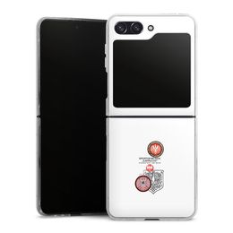 DeinDesign Galaxy Z Flip 5 Handy Hard Case Schutzh&uuml;lle transparent Smartphone Handy H&uuml;lle Eintracht Frankfurt Retro Official Licensed Product Hard Case