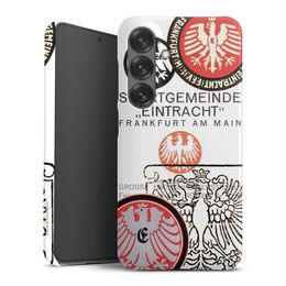 DeinDesign Galaxy S25 Handy Premium Case Smartphone Handyh&uuml;lle Schutzh&uuml;lle matt Retro Eintracht Frankfurt Official Licensed Product Premium Case