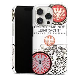 DeinDesign iPhone 15 Pro Handy Premium Case Smartphone Handyh&uuml;lle Schutzh&uuml;lle matt Retro Eintracht Frankfurt Official Licensed Product Premium Case